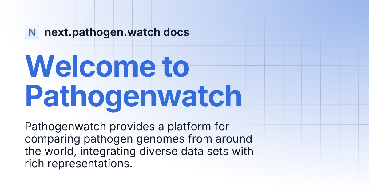 Welcome to Pathogenwatch | next.pathogen.watch docs