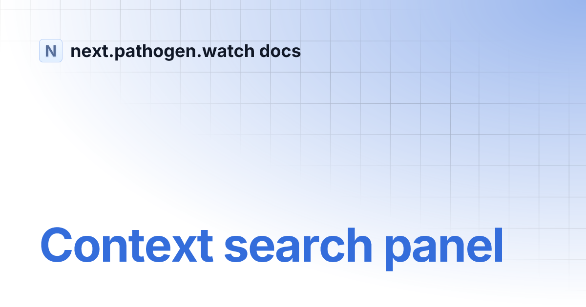Context search panel | next.pathogen.watch docs