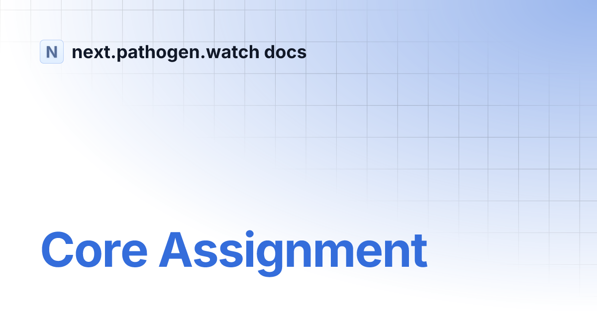 Core Assignment | next.pathogen.watch docs