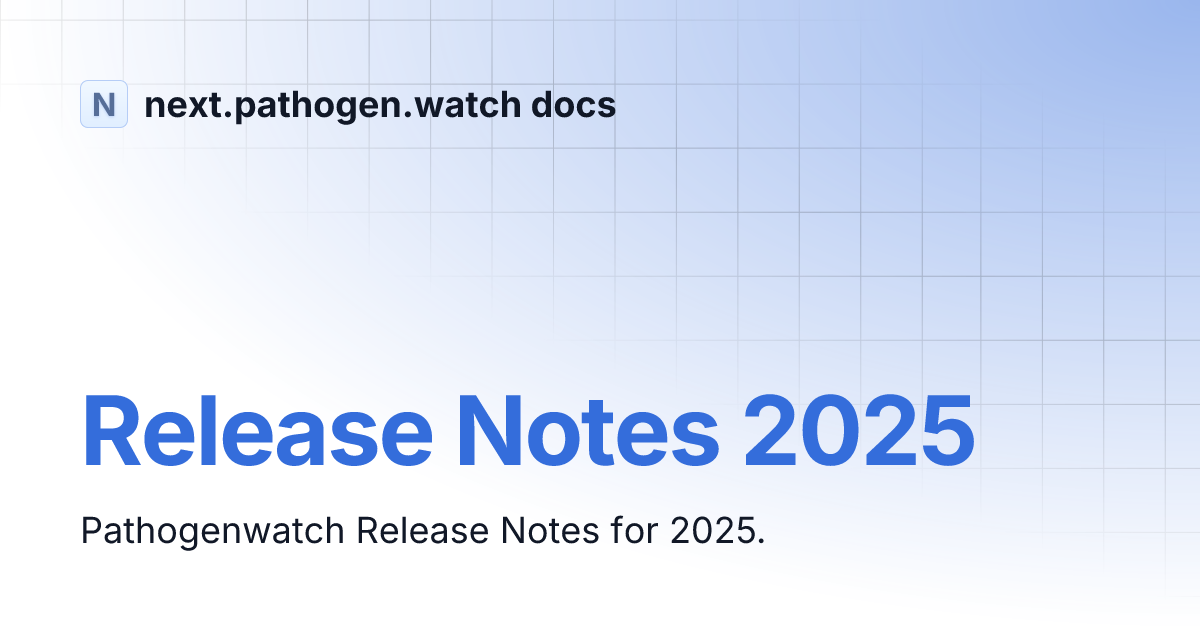 Release Notes 2025 | next.pathogen.watch docs