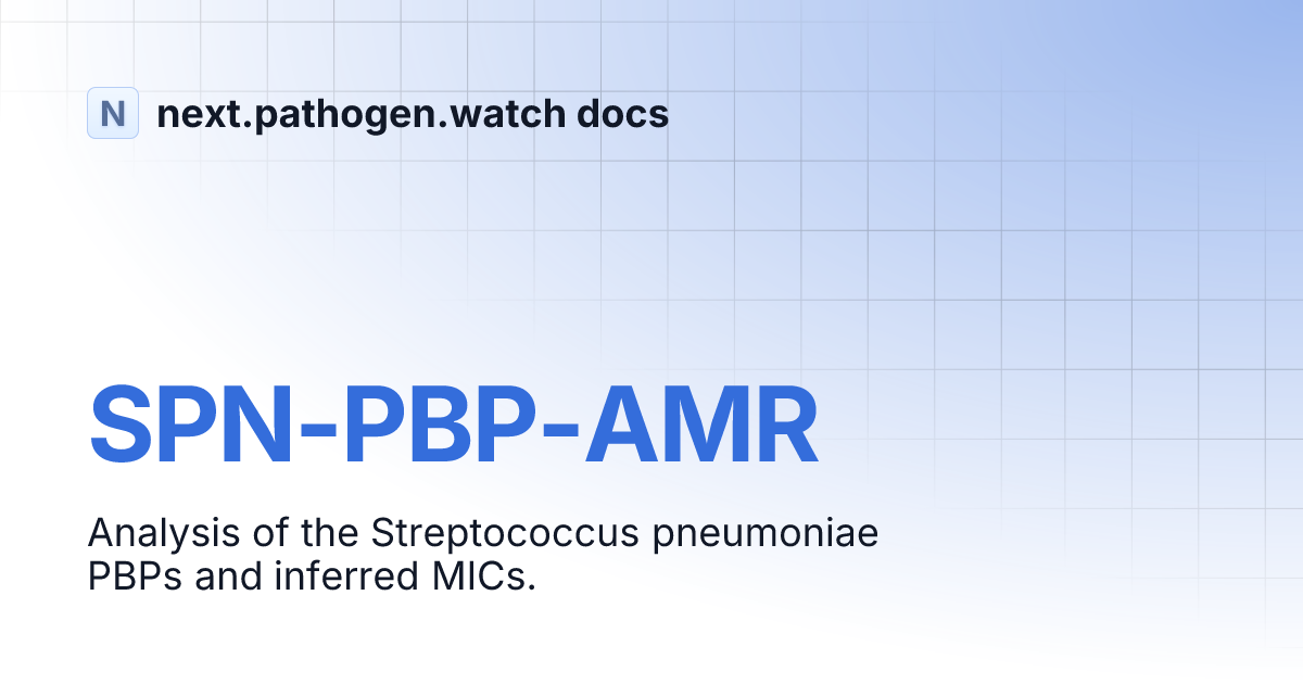 SPN-PBP-AMR | next.pathogen.watch docs