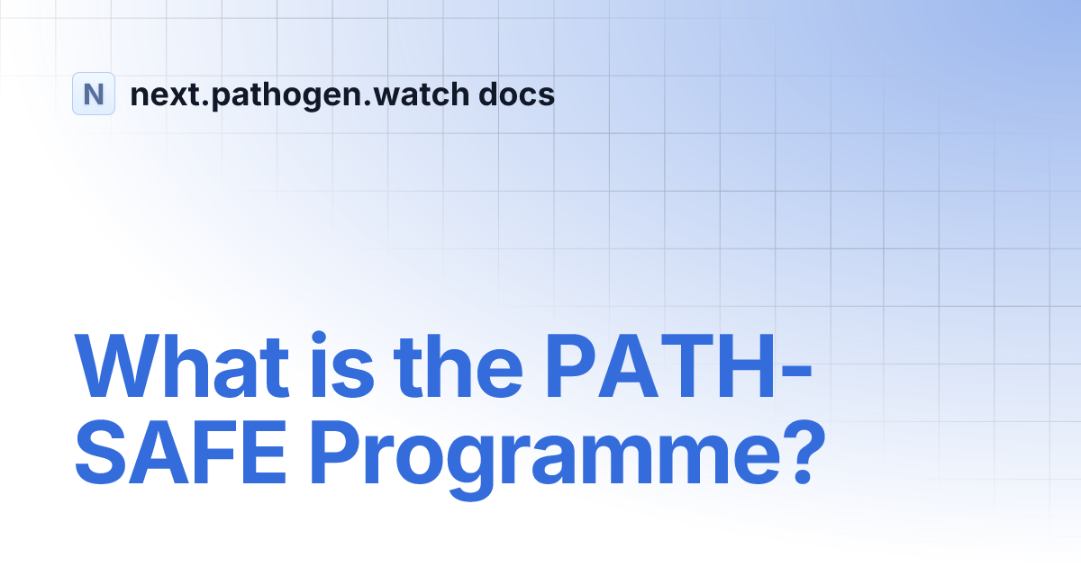 What is the PATH-SAFE Programme? | next.pathogen.watch docs