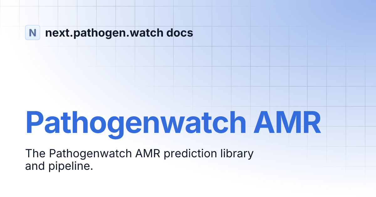 Pathogenwatch AMR | next.pathogen.watch docs