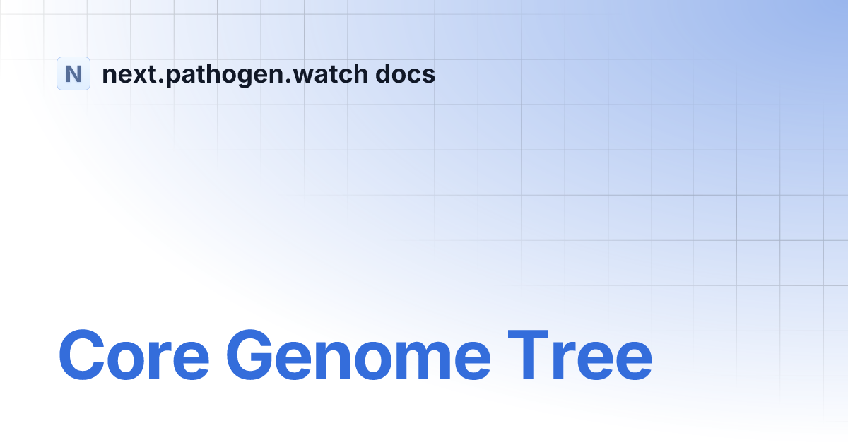 Core Genome Tree | next.pathogen.watch docs